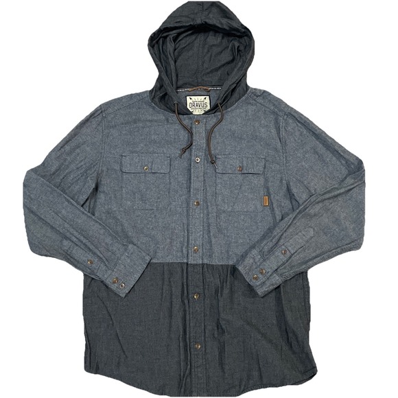 Dravus | Shirts | Dravus Mens Large Hooded Grey Shirt Light Jacket Long ...